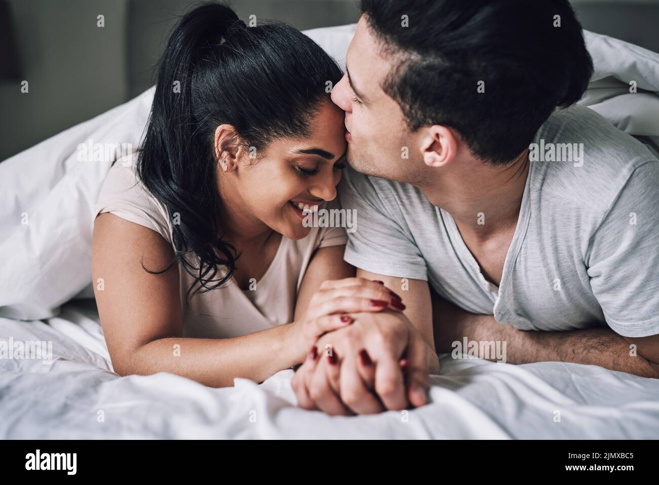 I Cant Imagine This Bed Without You In It An Affectionate Couple Lying