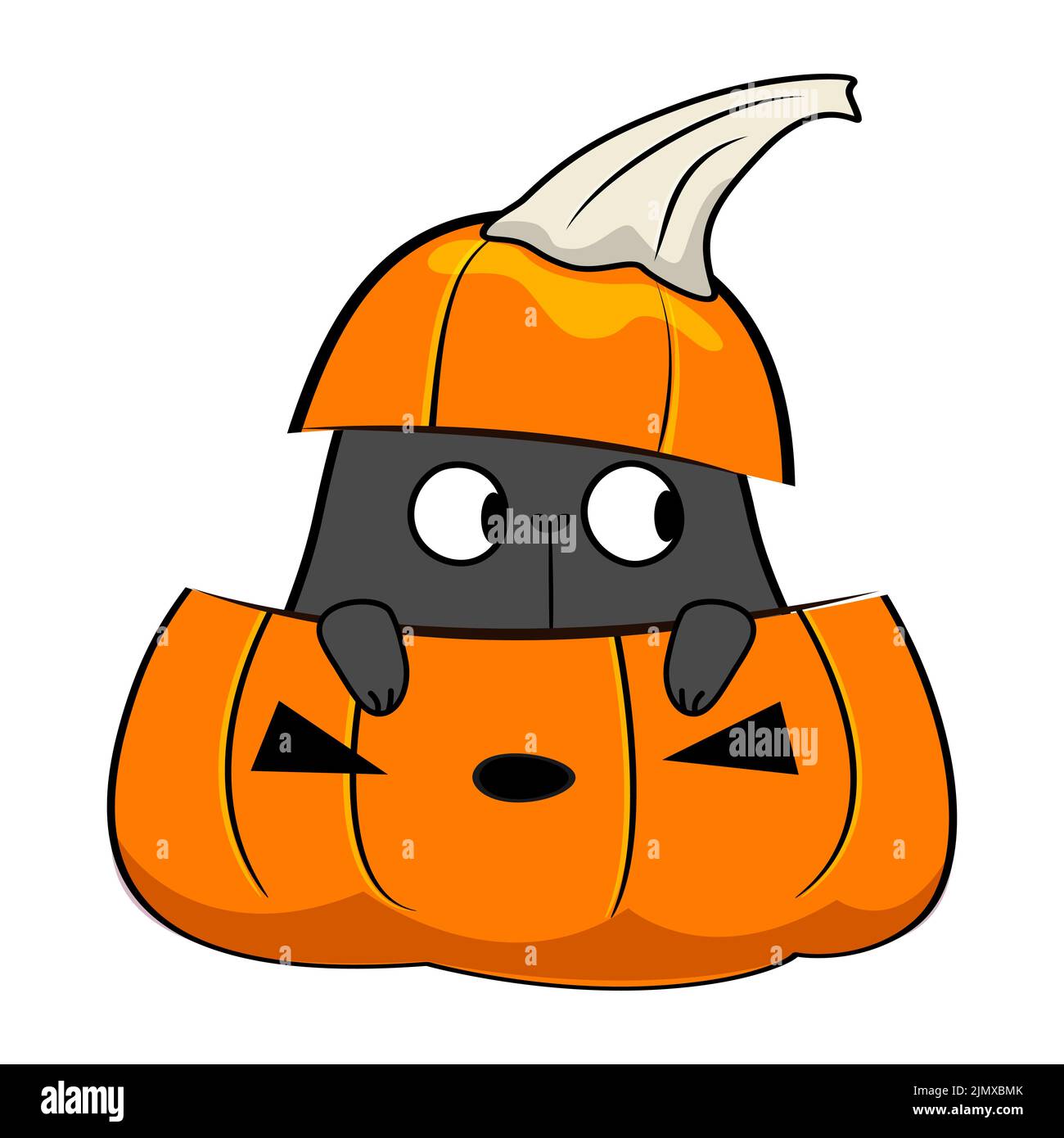 Cute Halloween Cat In Doodle Style Vector Stock Illustration Stock Vector Image And Art Alamy