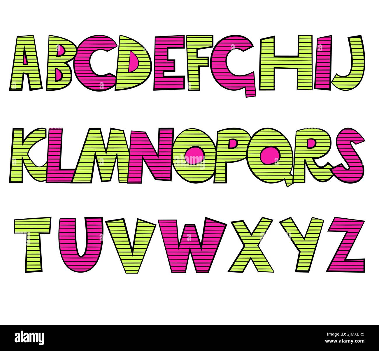 Doodle handwritten alphabet. Hipster ABC. Vector stock illustration ...