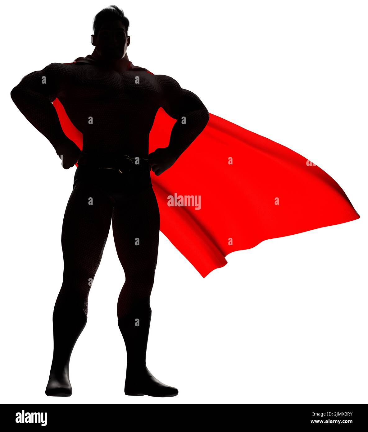 Superhero Standing Tall Silhouette 3D Render 2 Stock Photo - Alamy