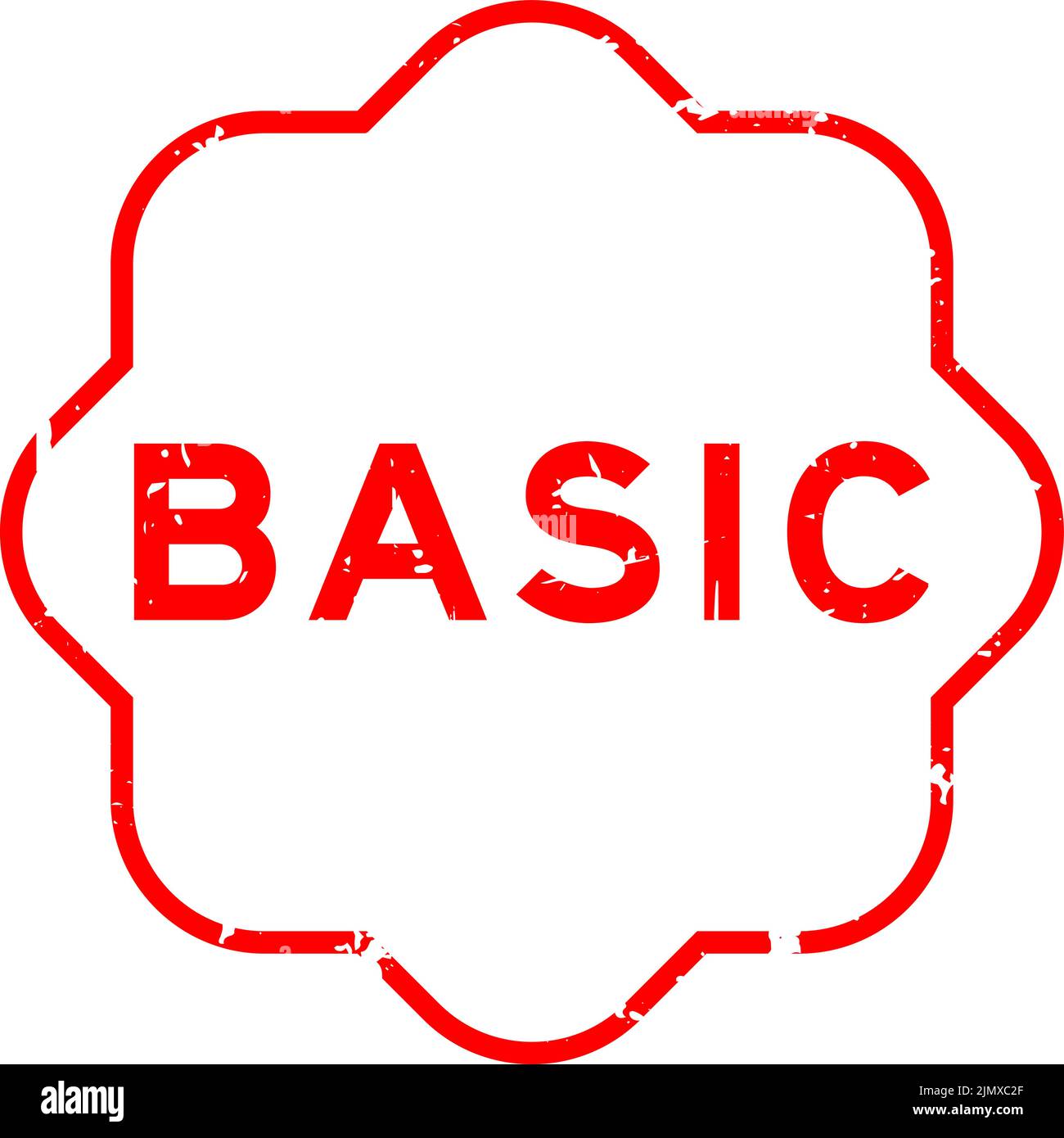 Grunge red basic word rubber seal stamp on white background Stock ...