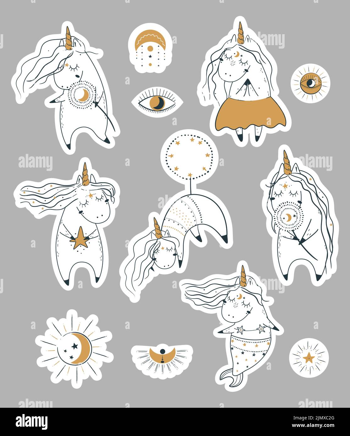 Children stickers pack cartoon Stock Vector Images - Alamy