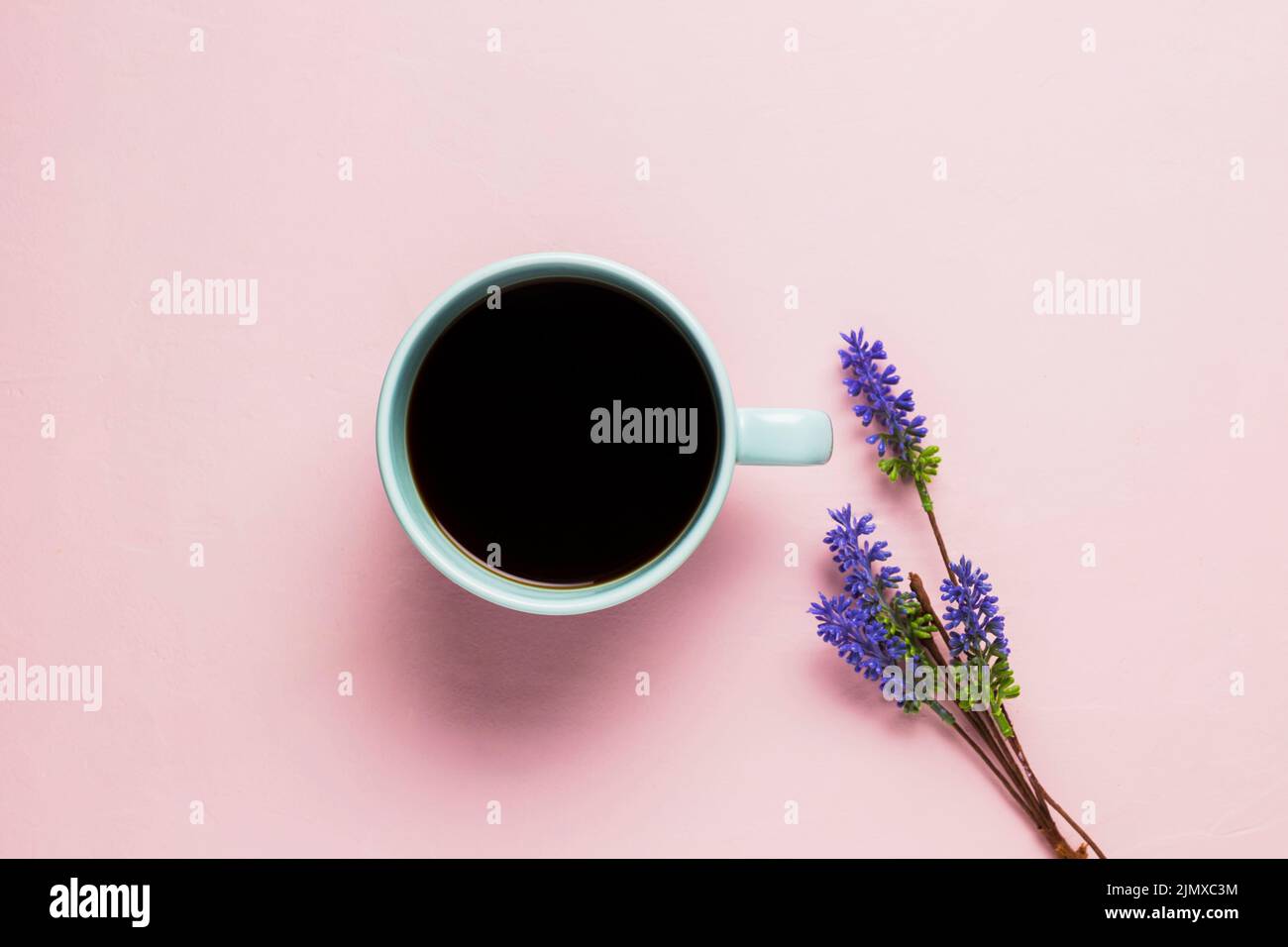 Coffee cup pink background Stock Photo - Alamy