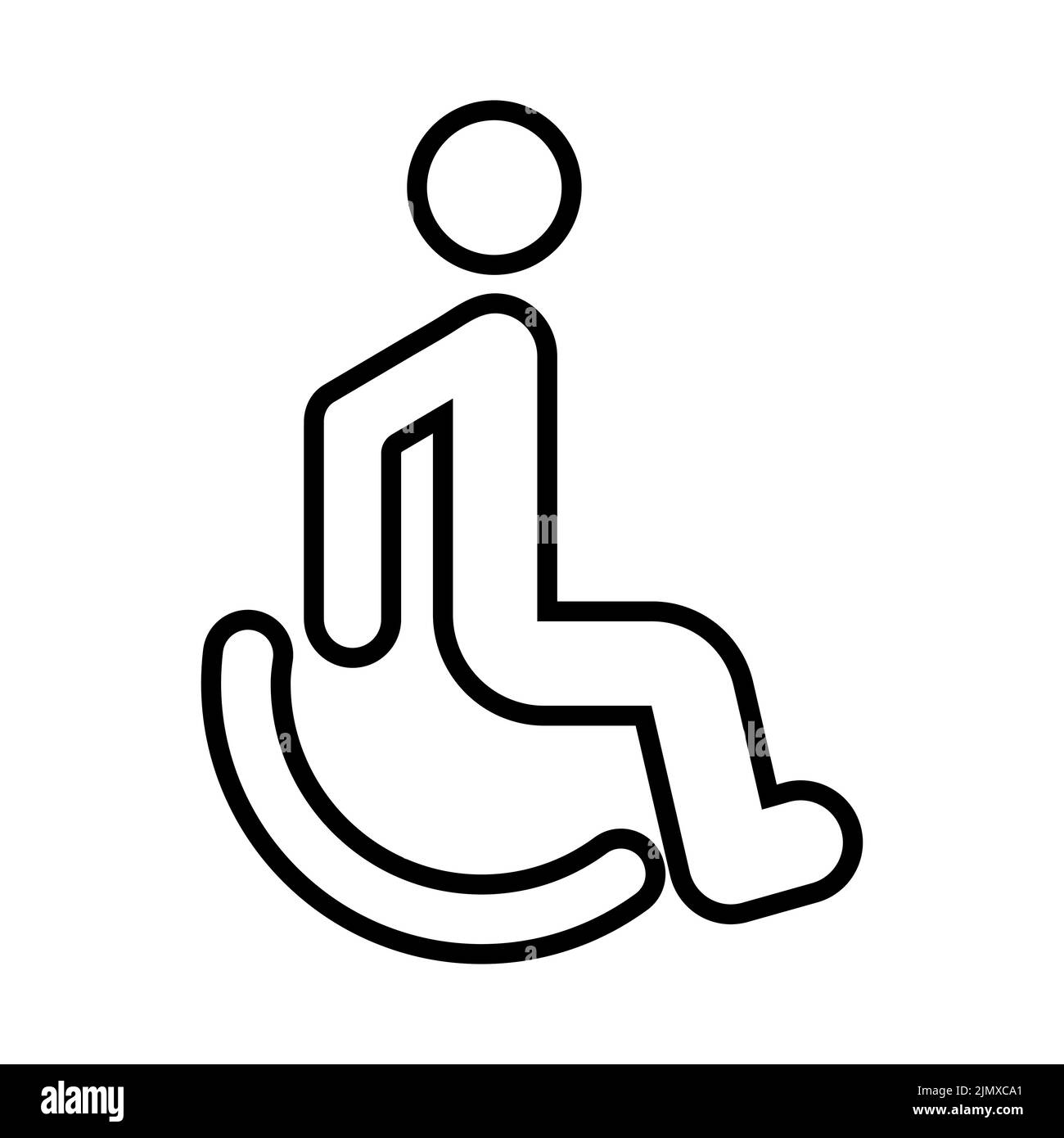 Handicapped patient icon. Line art style. Vector symbol isolated on ...
