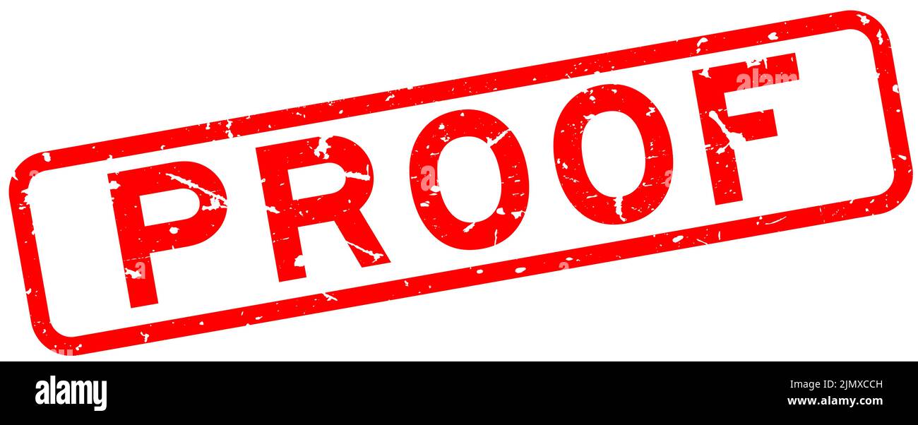 Grunge red proof word square rubber seal stamp on white background ...