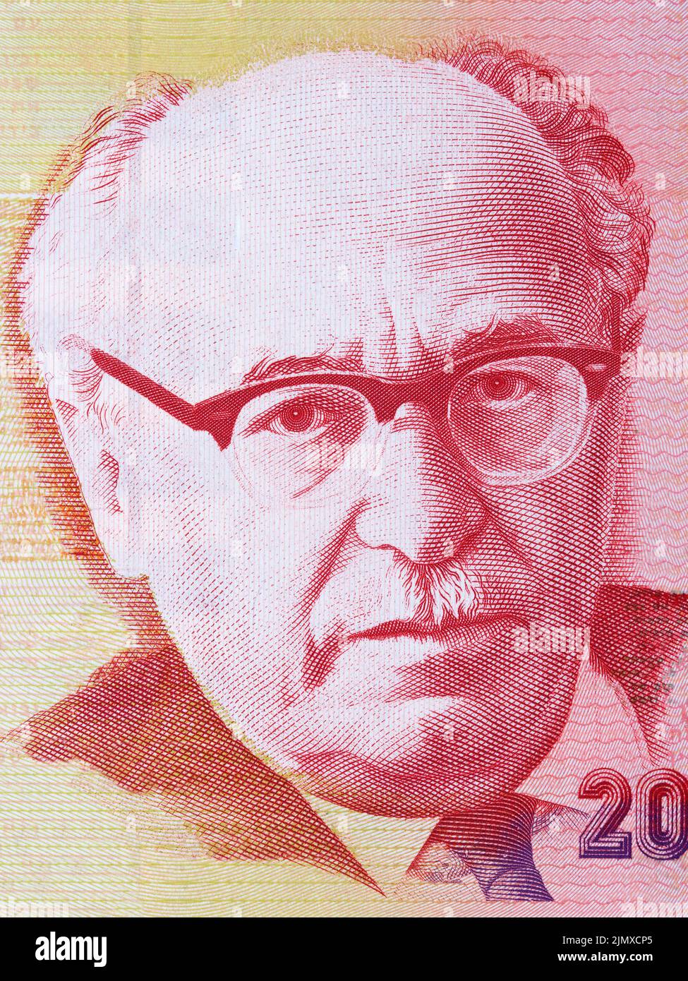 Zalman Shazar portrait from Israeli money Stock Photo - Alamy