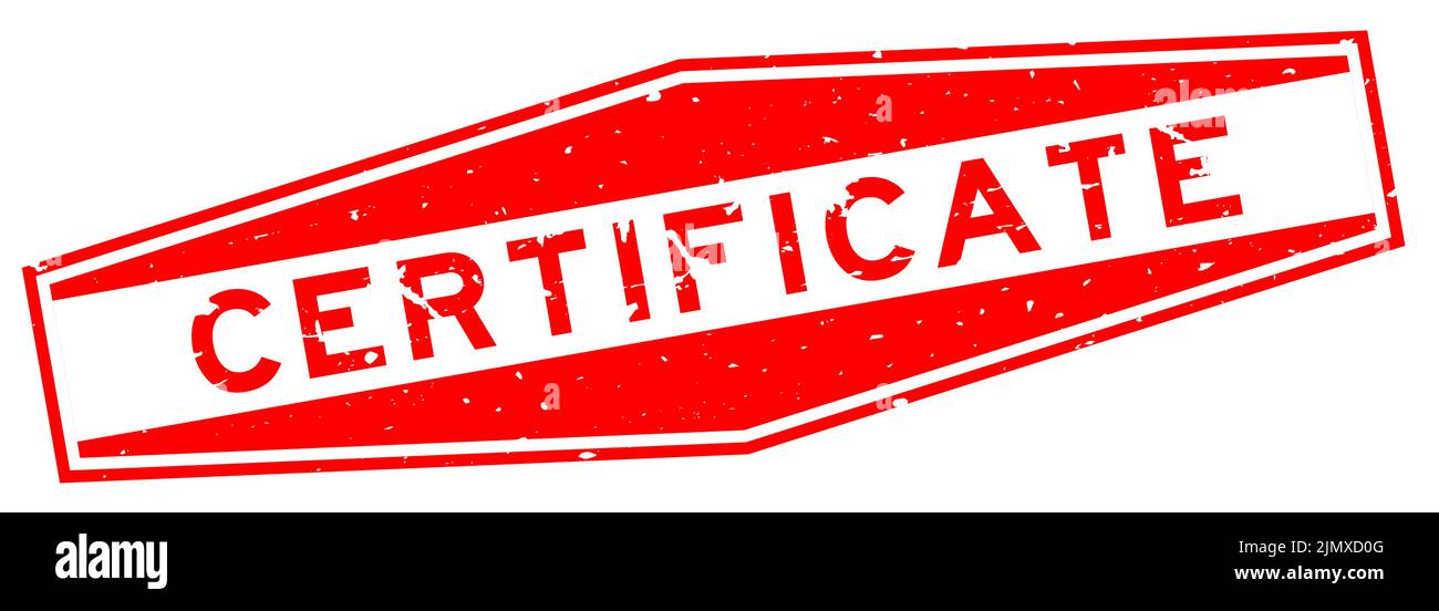 Grunge red certificate word hexagon rubber seal stamp on white background Stock Vector Image ...