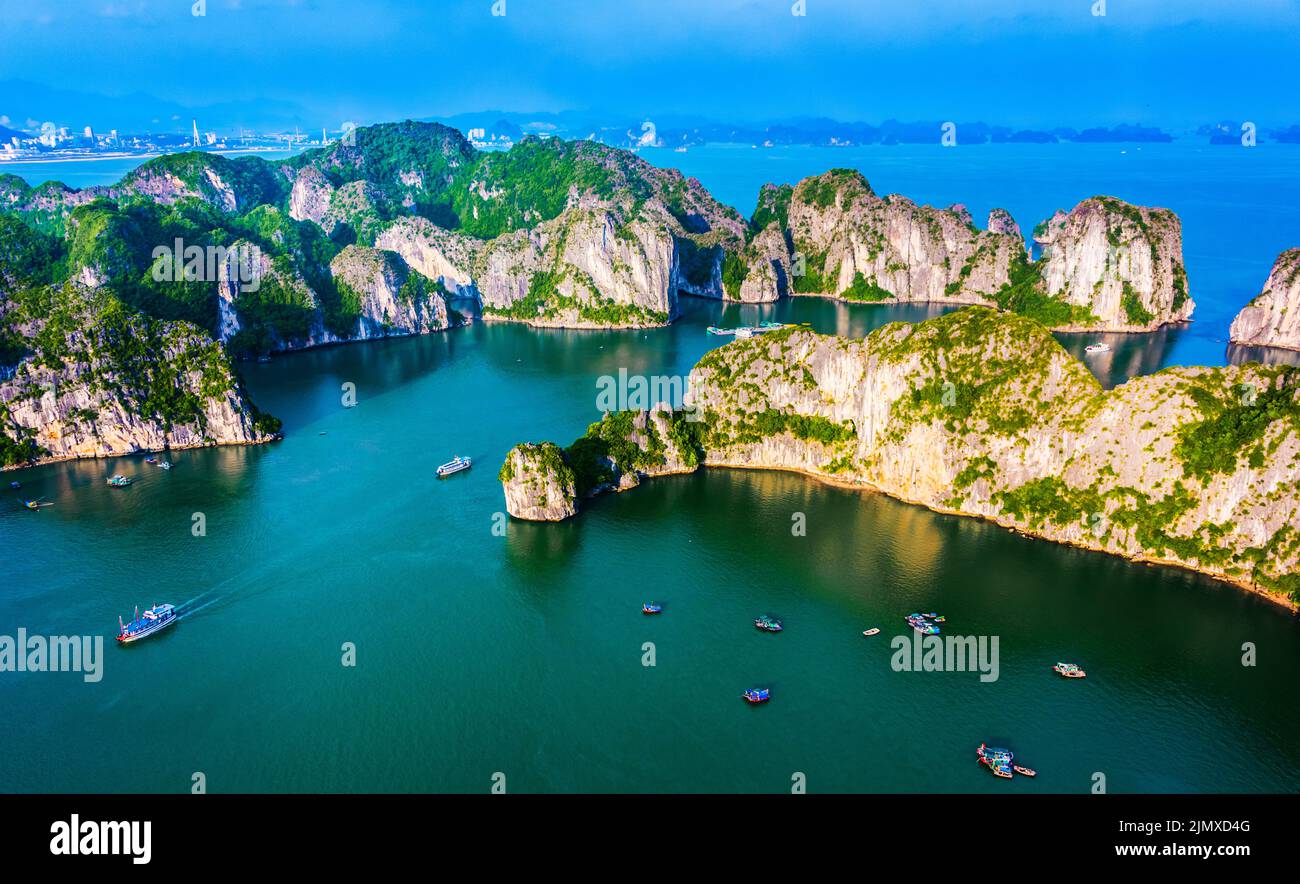 Aerial view of Ha Long Bay Stock Photo - Alamy