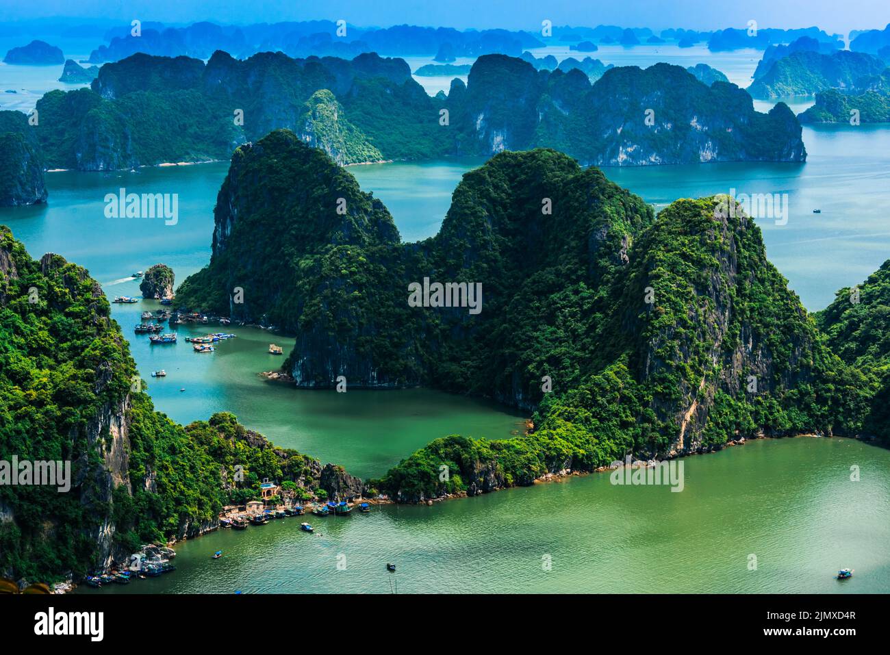 Panoramic view of Ha Long Bay Stock Photo - Alamy