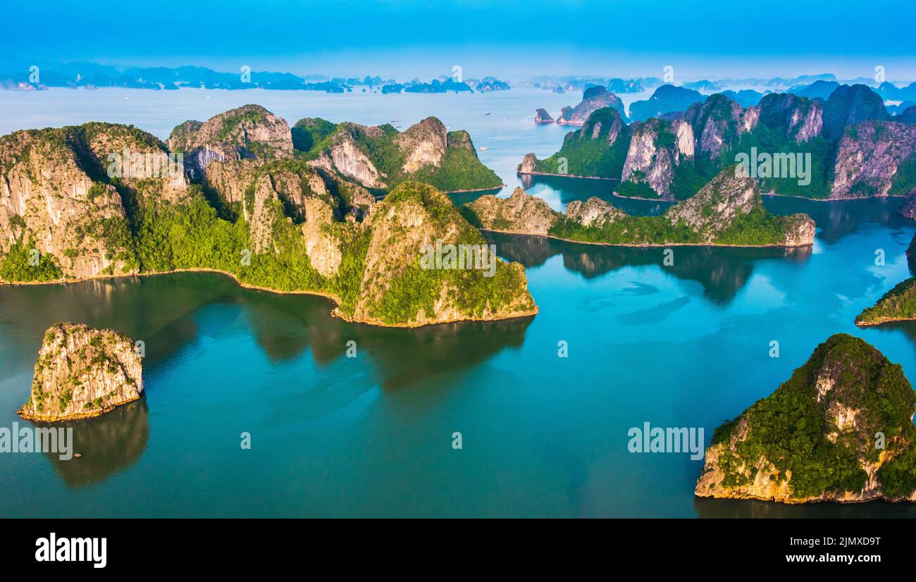 Aerial view of Ha Long Bay Stock Photo - Alamy