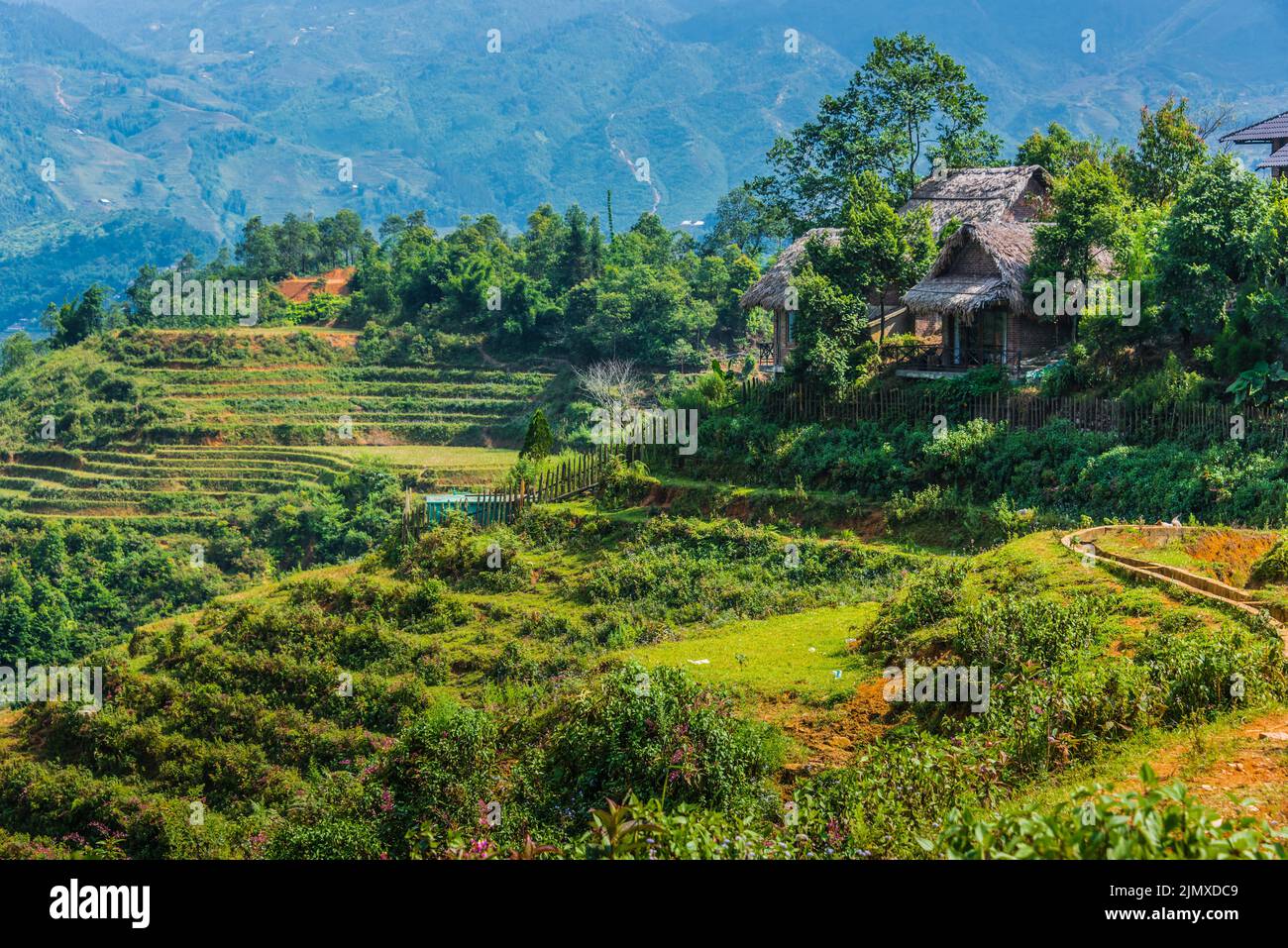Landscape view of Sapa Valley in Lao Cai Province in northwest Vietnam ...