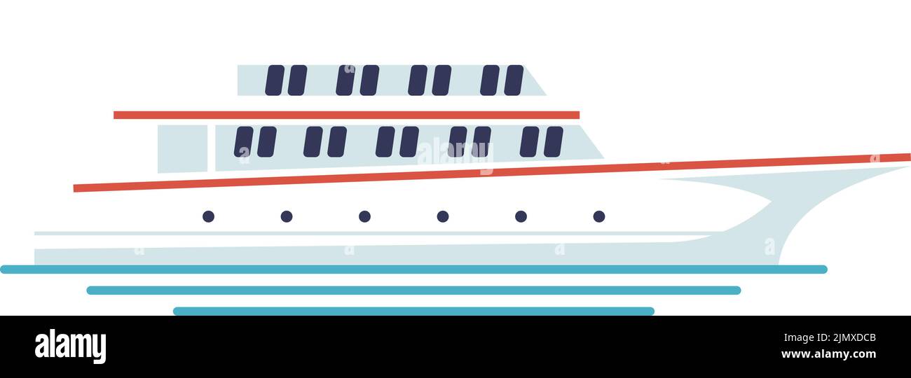 Passenger ship icon. White nautical travel vessel Stock Vector Image ...