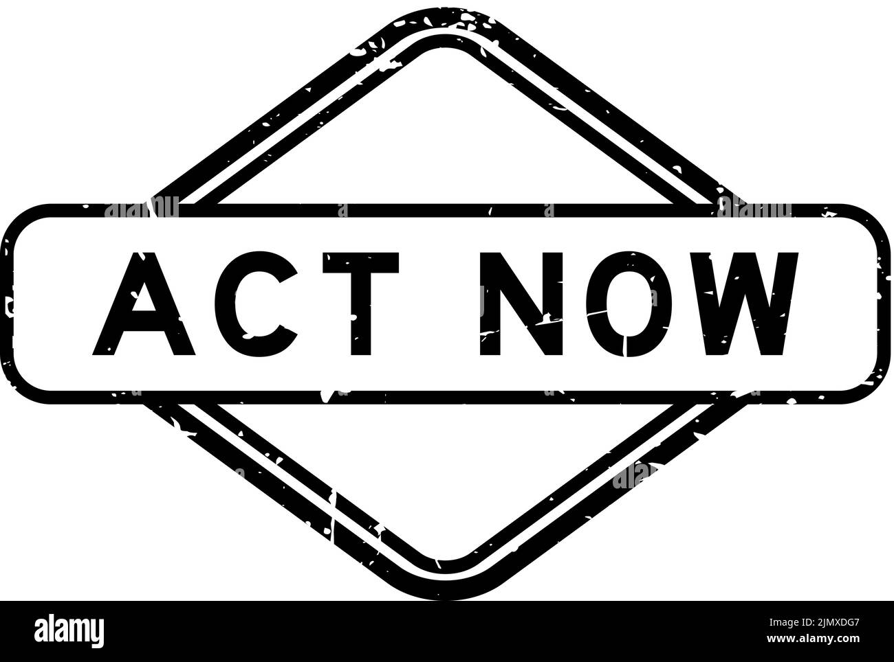 Grunge black act now word rubber seal stamp on white background Stock ...