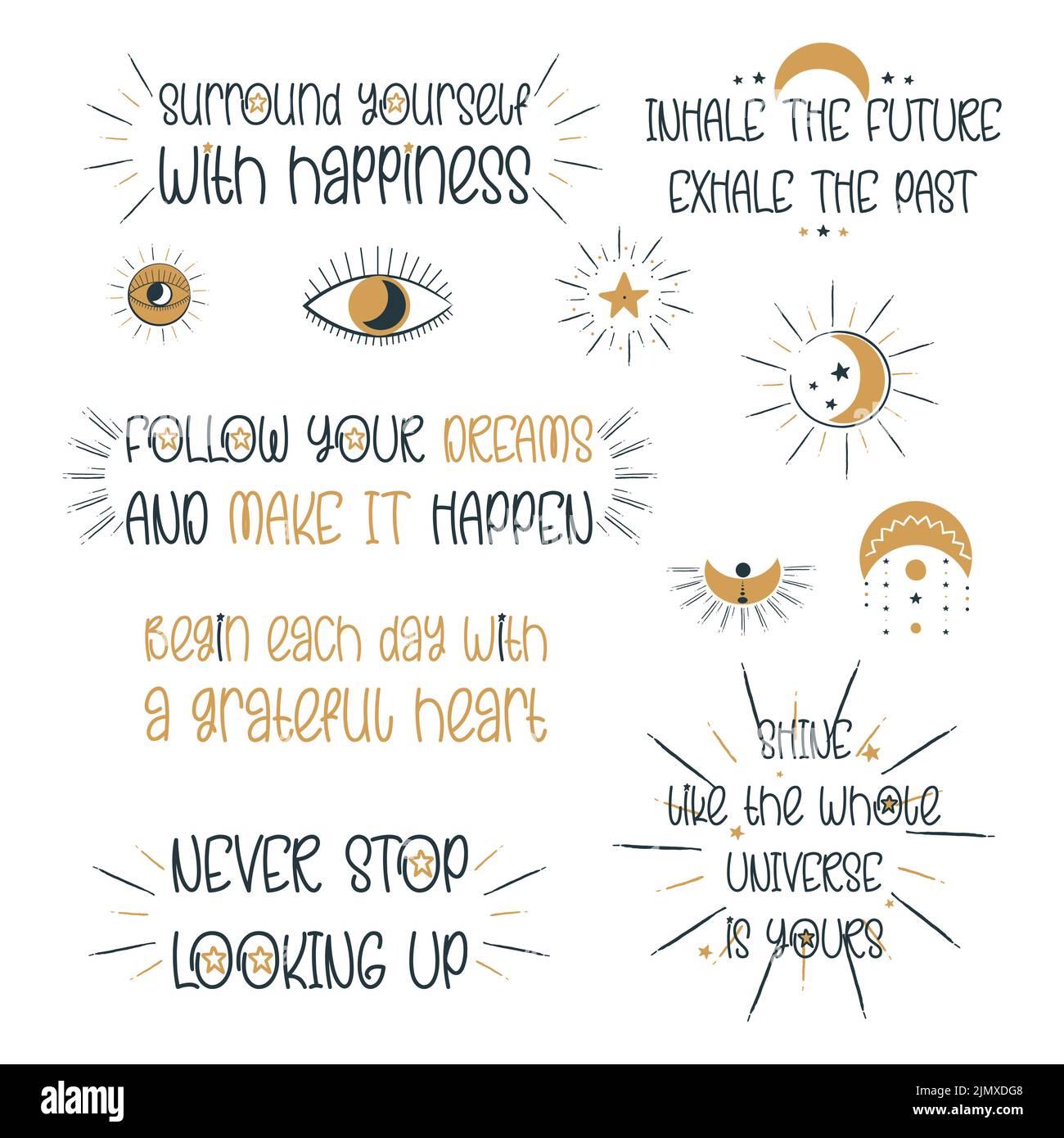 Inspirational and motivational quotes boho styles. Vector stock ...