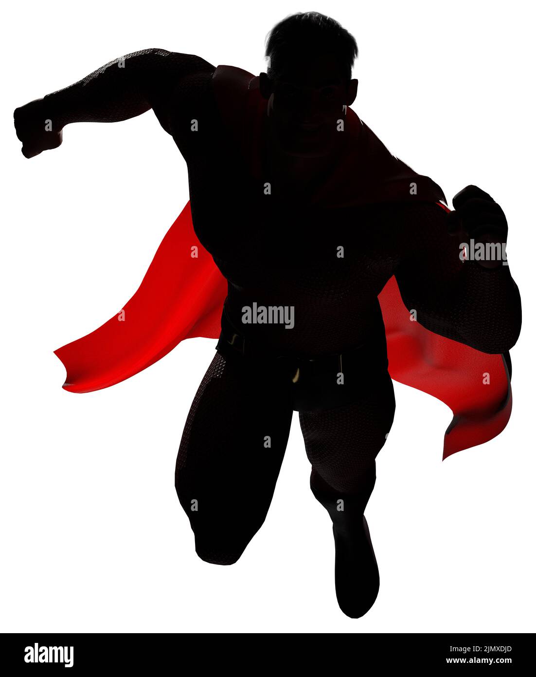 Superhero Running Isolated Silhouette 3D Render 2 Stock Photo - Alamy