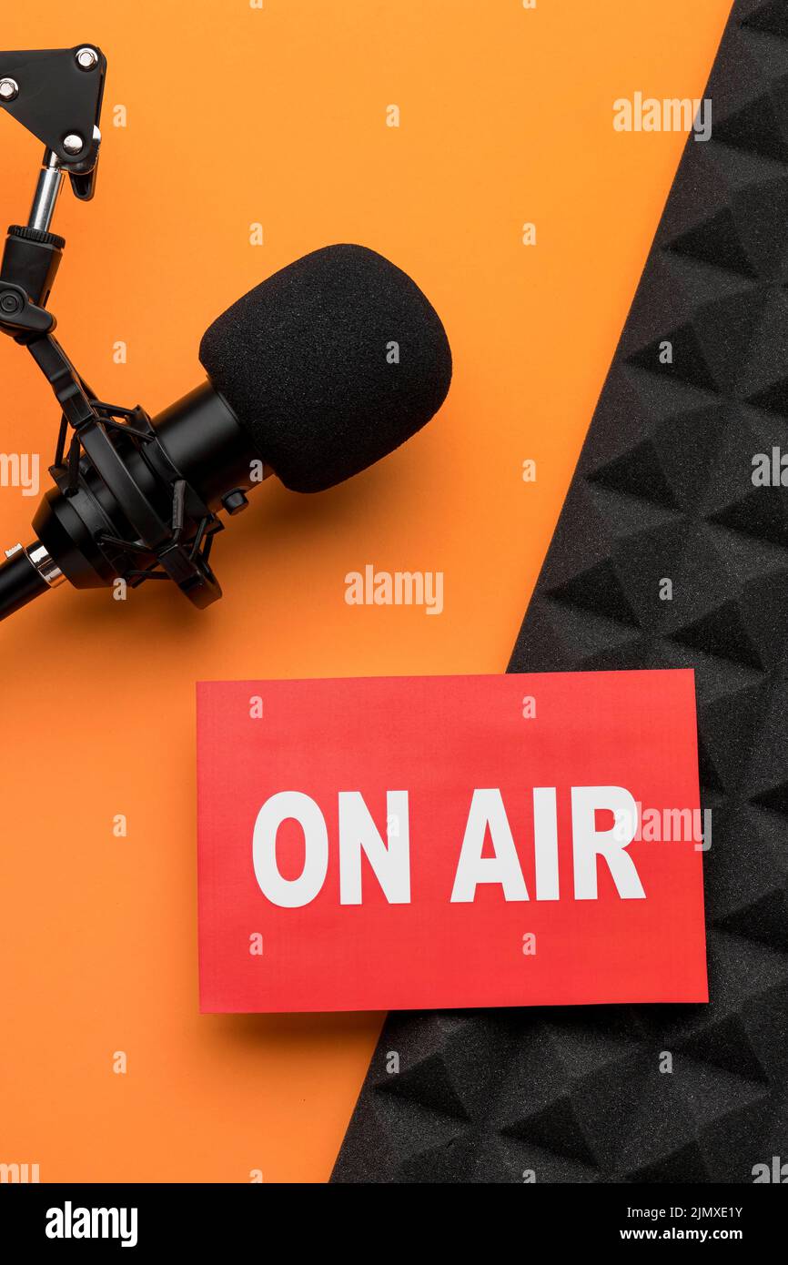 Air banner mic top view Stock Photo - Alamy