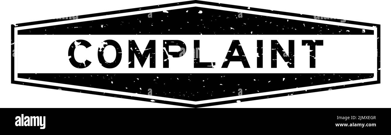 Grunge black complaint word hexagon rubber seal stamp on white ...