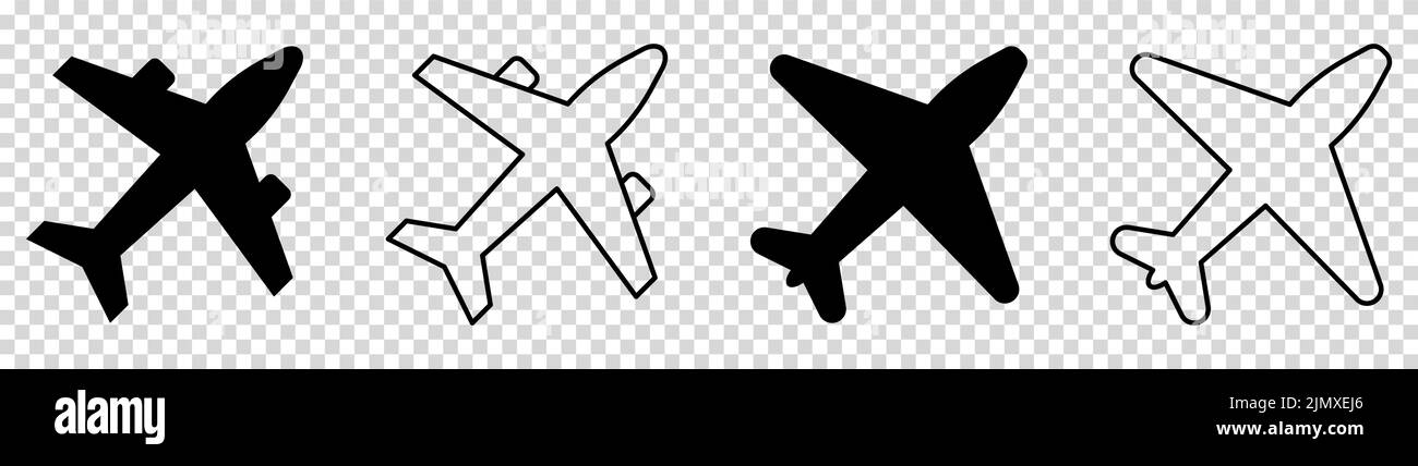 Set of plane icons. Flight transport symbol. Vector illustration ...