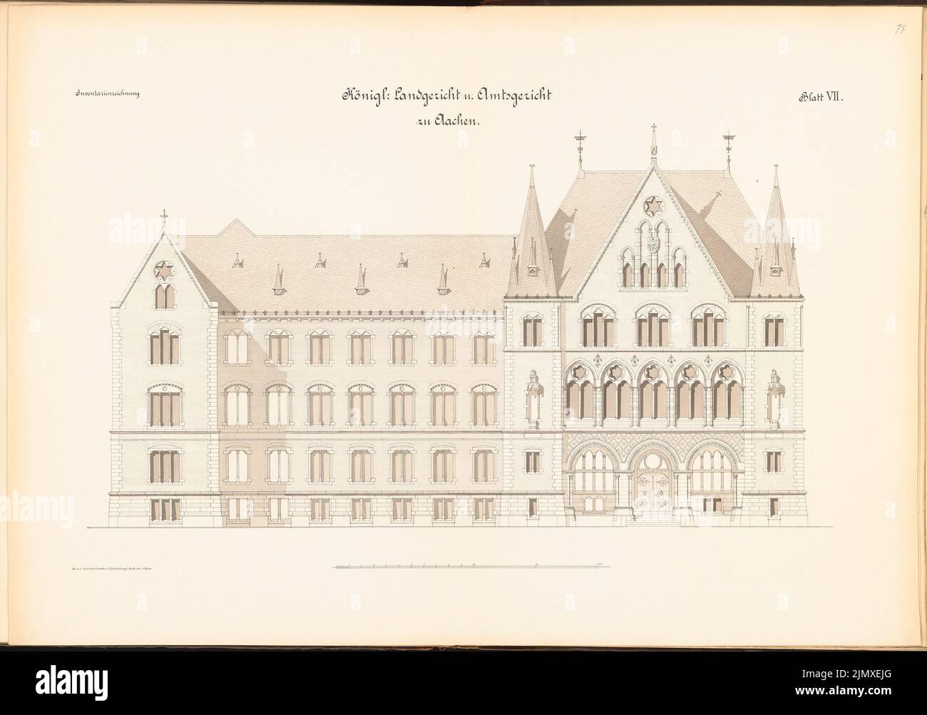 Aachen ansicht lithographie auf pap hi-res stock photography and images ...