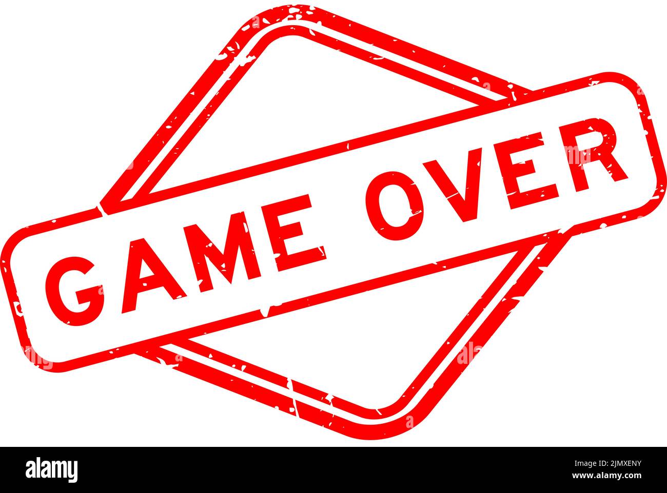 Grunge red game over word rubber seal stamp on white background Stock ...