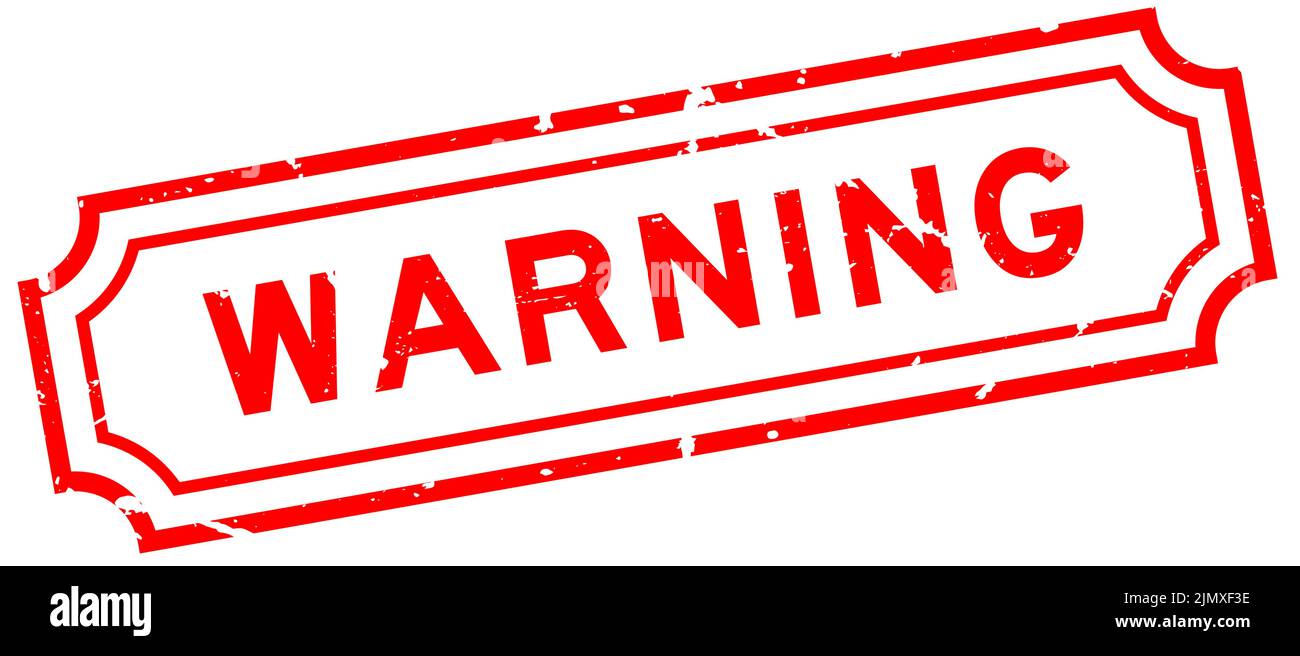 Grunge red warning word rubber seal stamp on white background Stock ...
