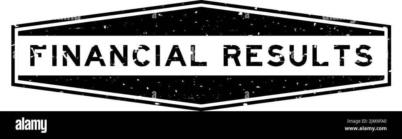 Grunge black financial result word hexagon rubber seal stamp on white ...