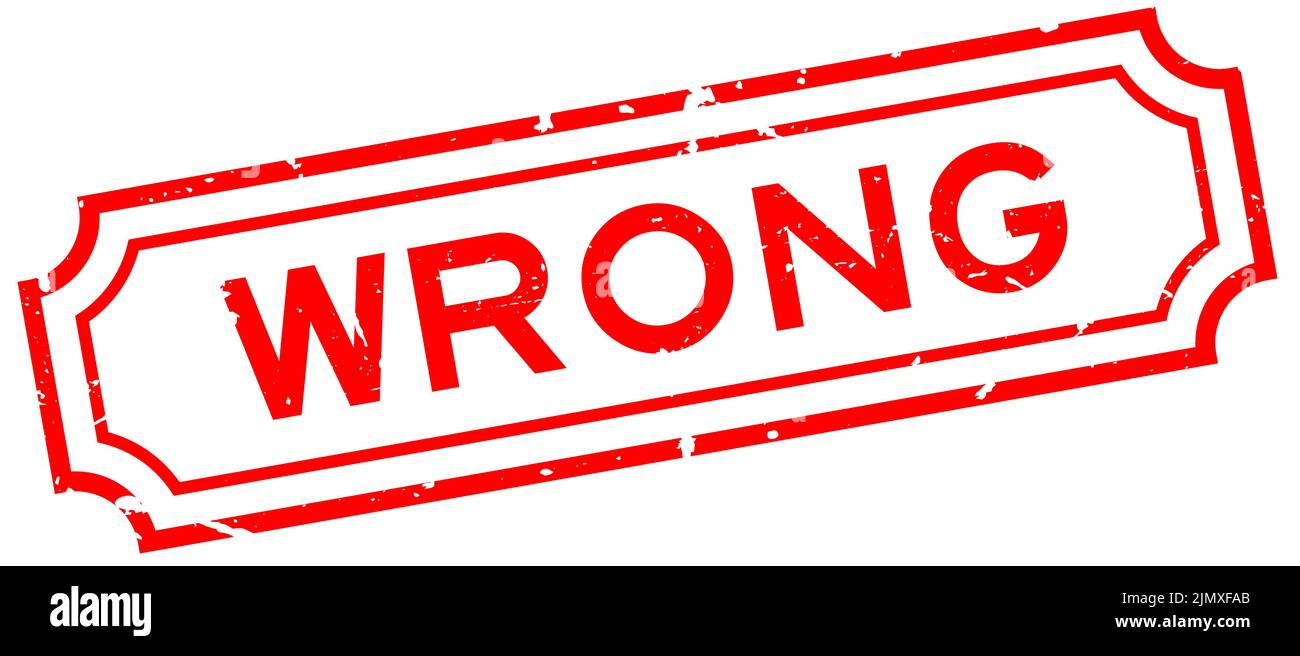 Grunge red wrong word rubber seal stamp on white background Stock ...
