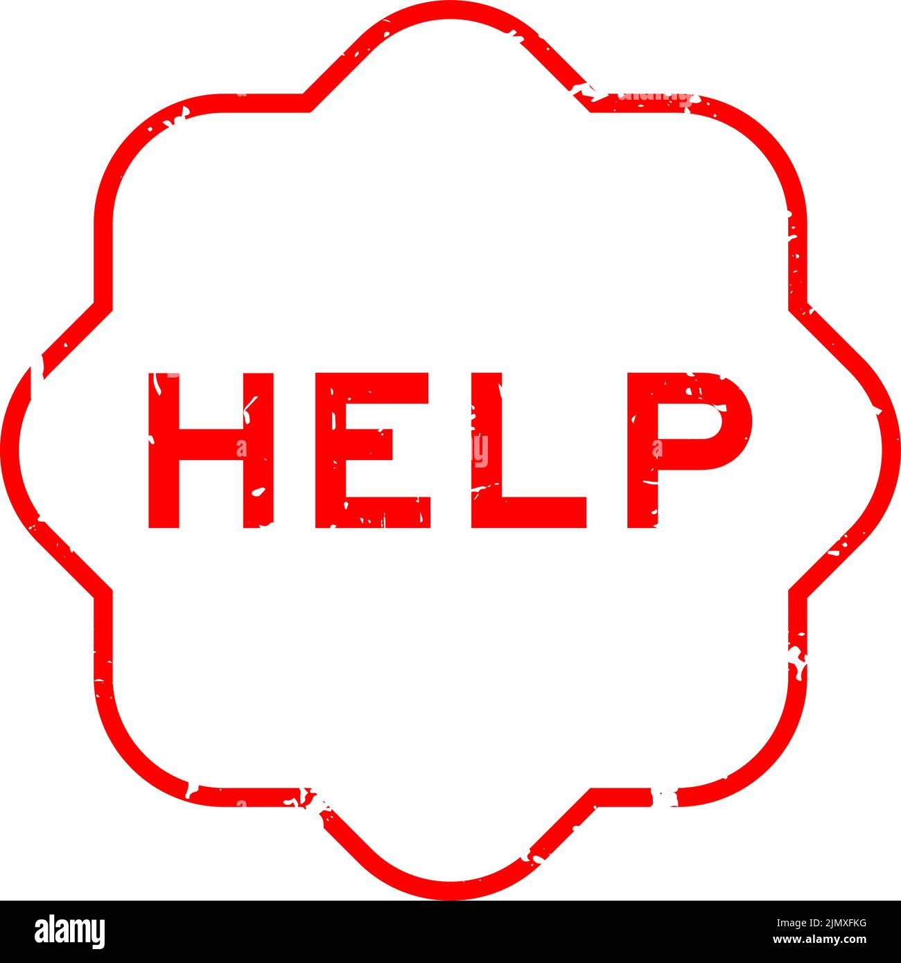 Grunge red help word rubber seal stamp on white background Stock Vector ...