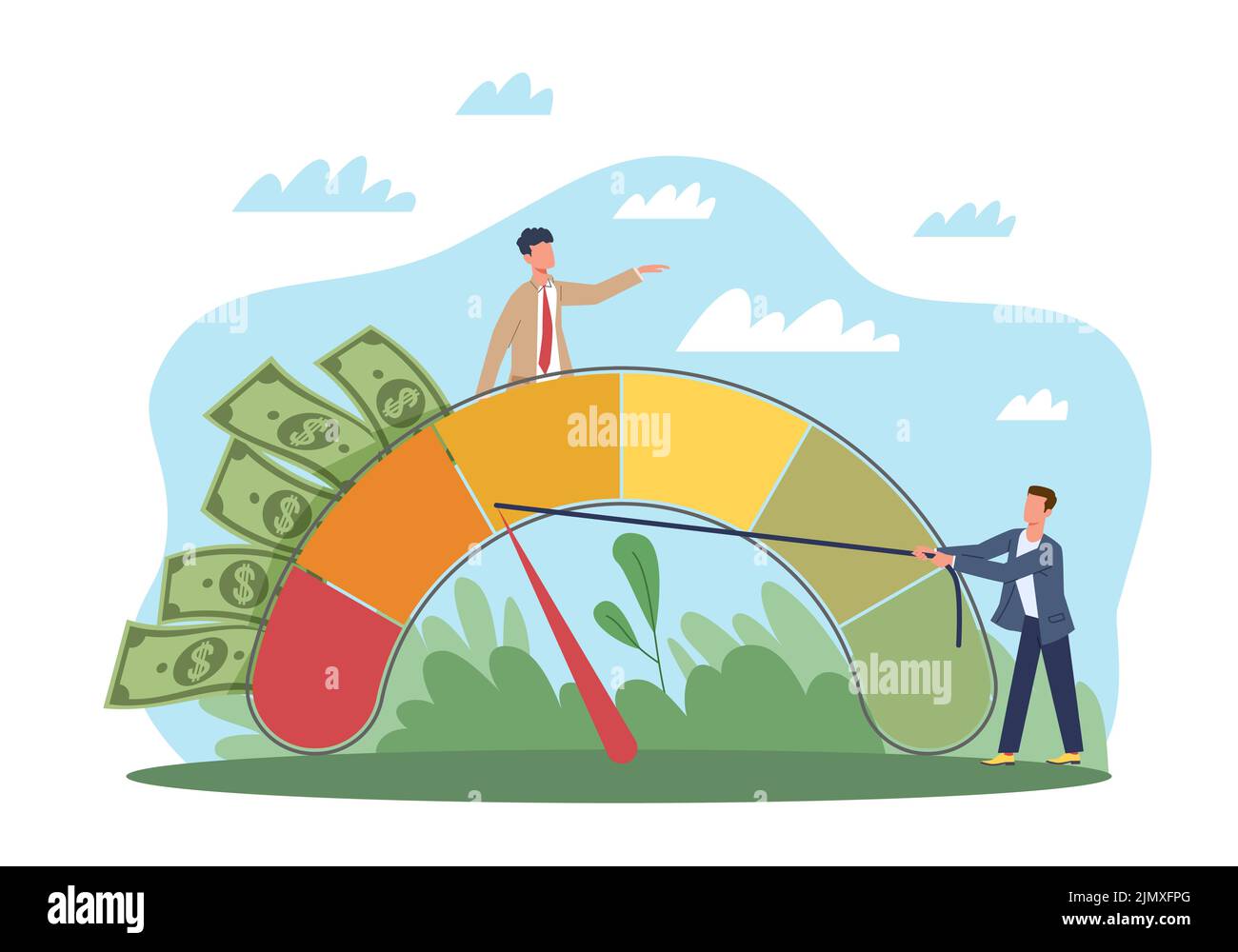 Improvement of the financial and economic situation. Data counter, tiny ...
