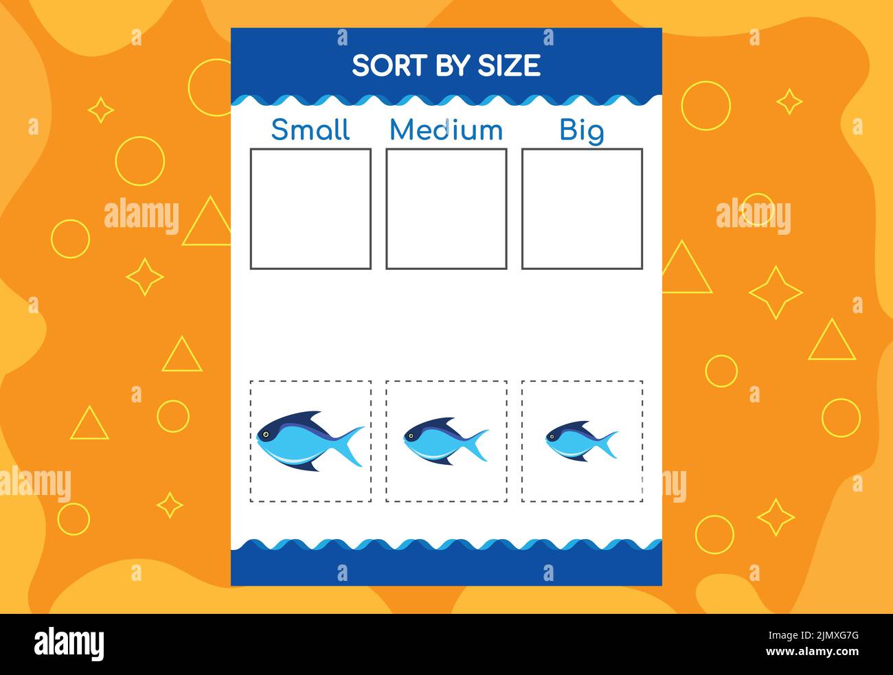 Sort images by size. Educational Worksheet For Kids Stock Vector Image ...