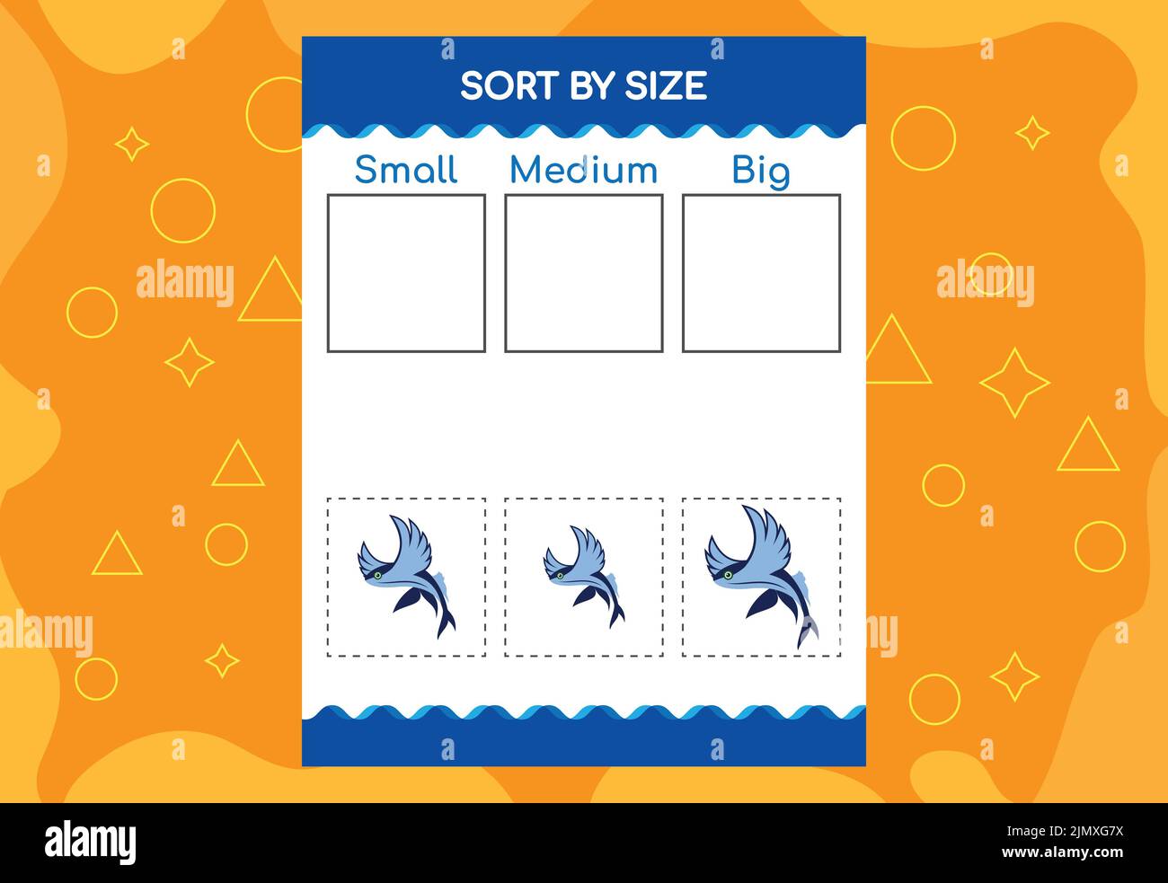 Sort images by size. Educational Worksheet For Kids Stock Vector Image ...