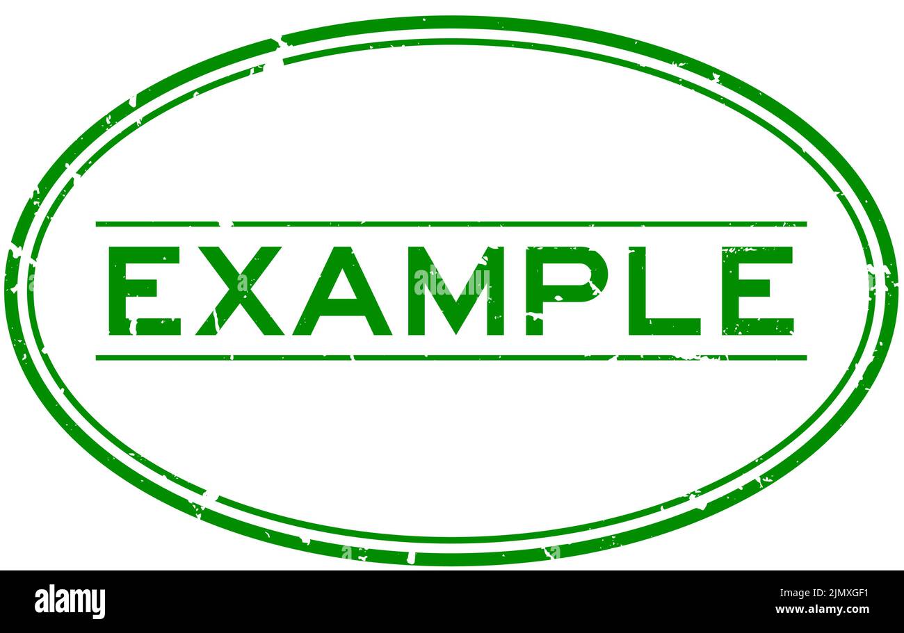 Grunge green example word oval rubber seal stamp on white background ...