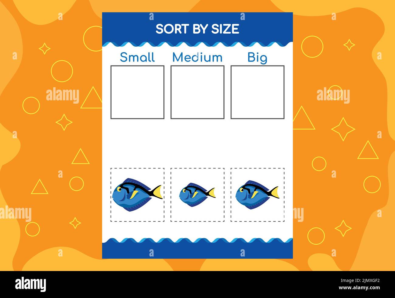 Sort images by size. Educational Worksheet For Kids Stock Vector Image ...