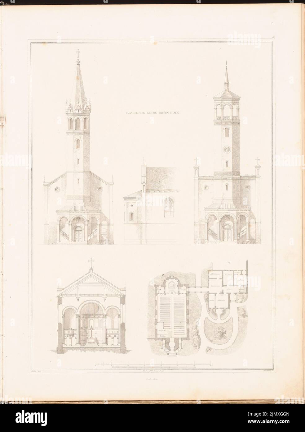 Soller August (1805-1853), Evangelical Church with 400 seats. (From ...
