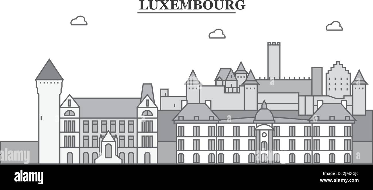 Luxembourg City Skyline Isolated Vector Illustration Icons Stock Vector Image And Art Alamy
