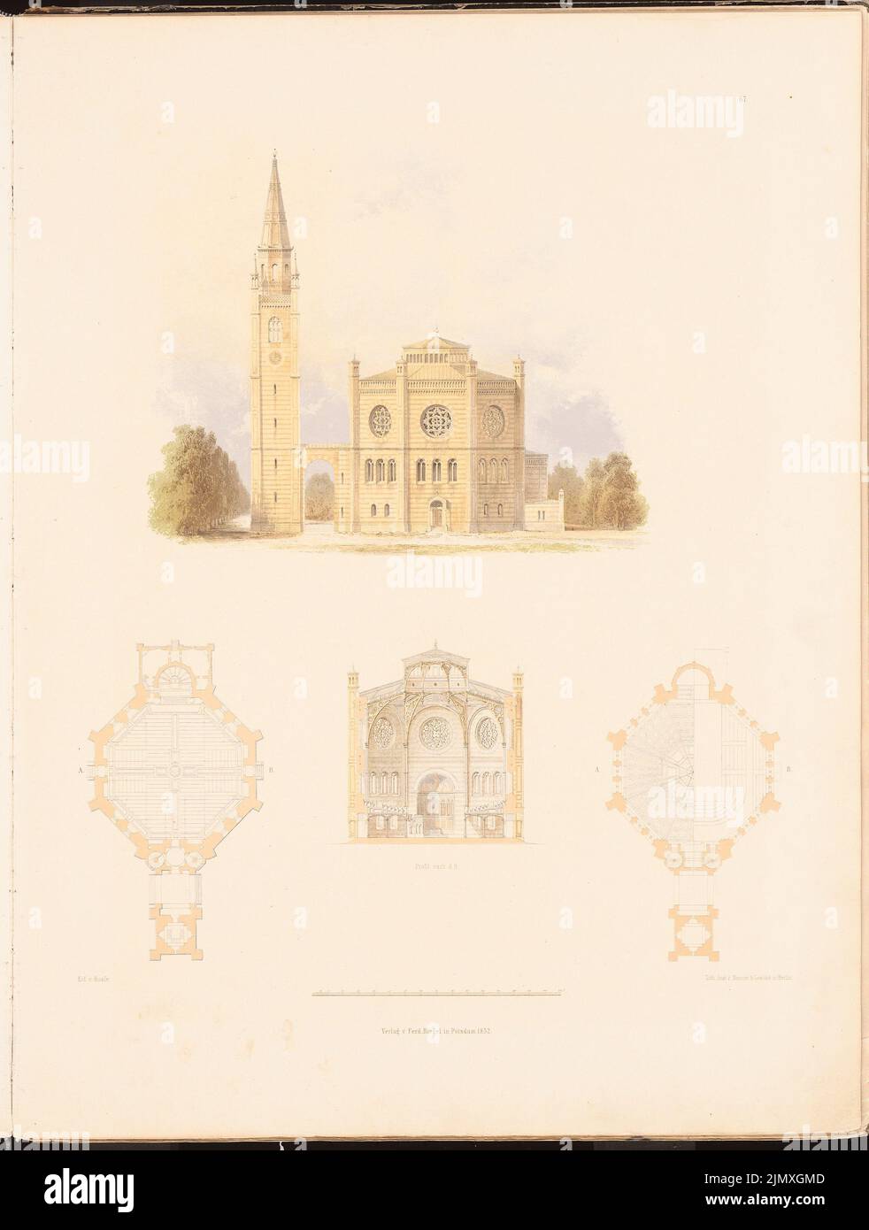 Busse W., draft to a church with 1850 seats. (From: designs on churches ...