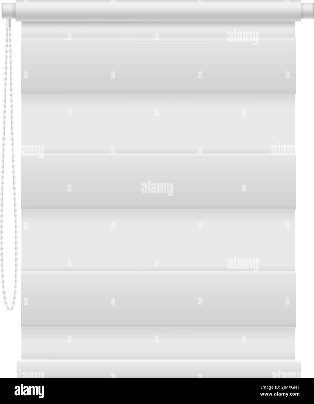 Roman window shades. Realistic white roller blinds Stock Vector Image ...