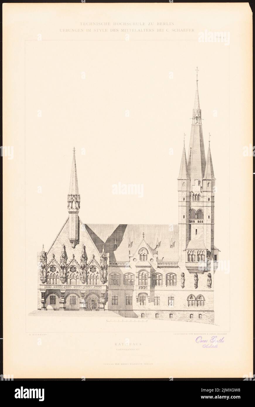 Hausmann Hans, town hall. (From: C. Schäfer, The Bauhütte, designs in ...