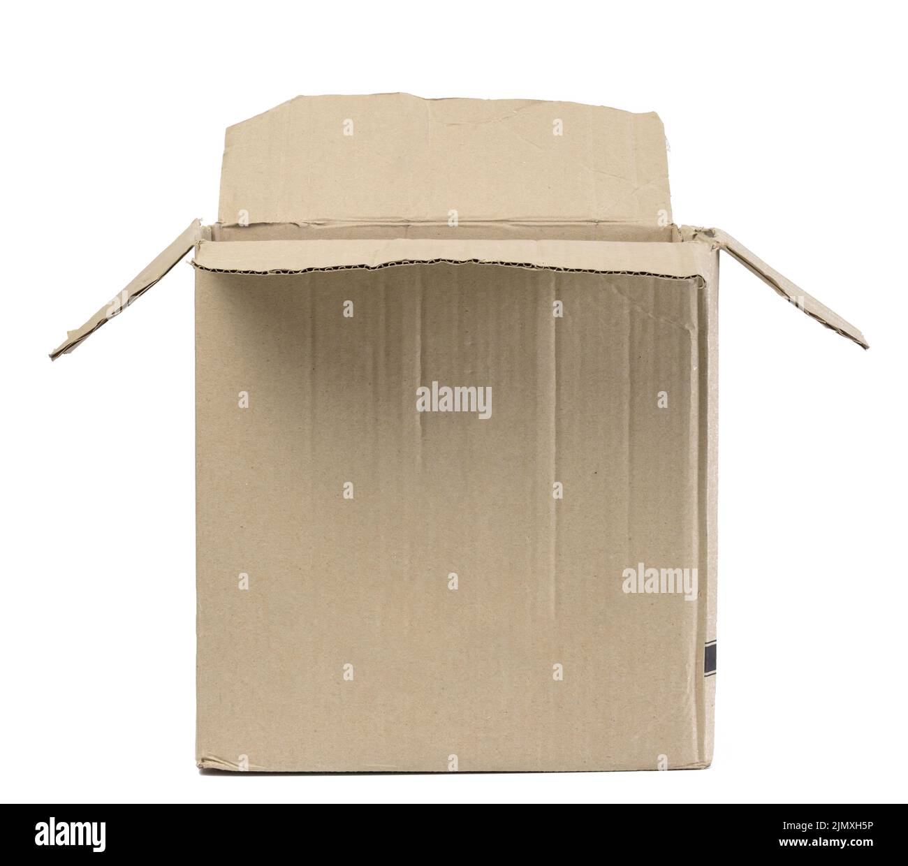 Brown blank corrugated cardboard box isolated on white background Stock ...