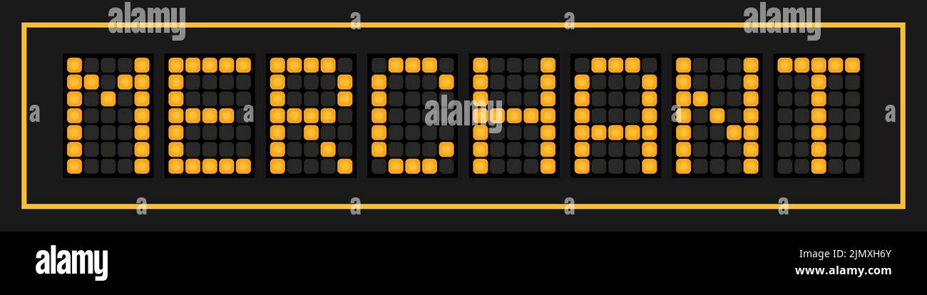 Orange color led banner in word merchant on black background Stock ...