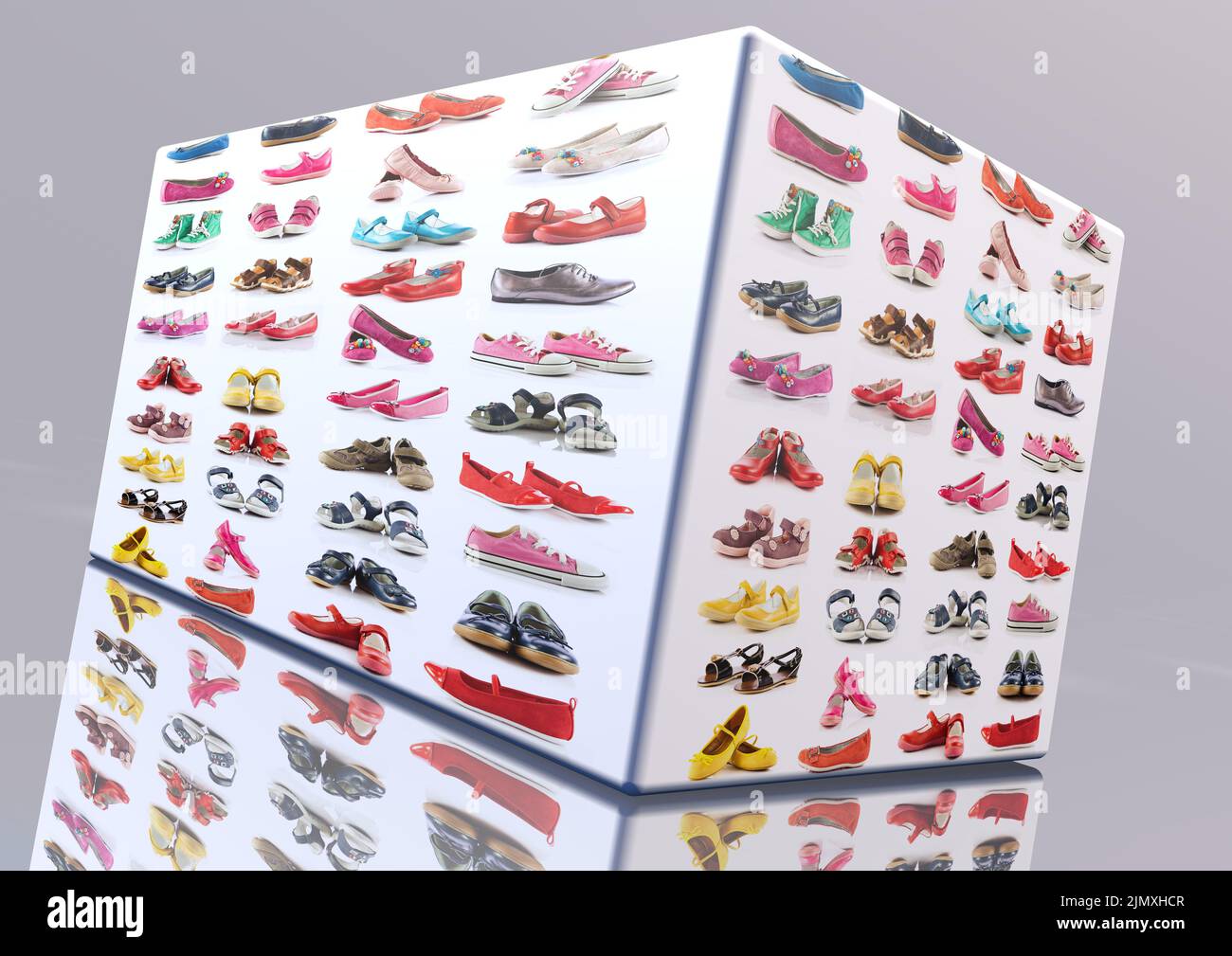 Collection of shoes on white background. different shoes Stock Photo ...