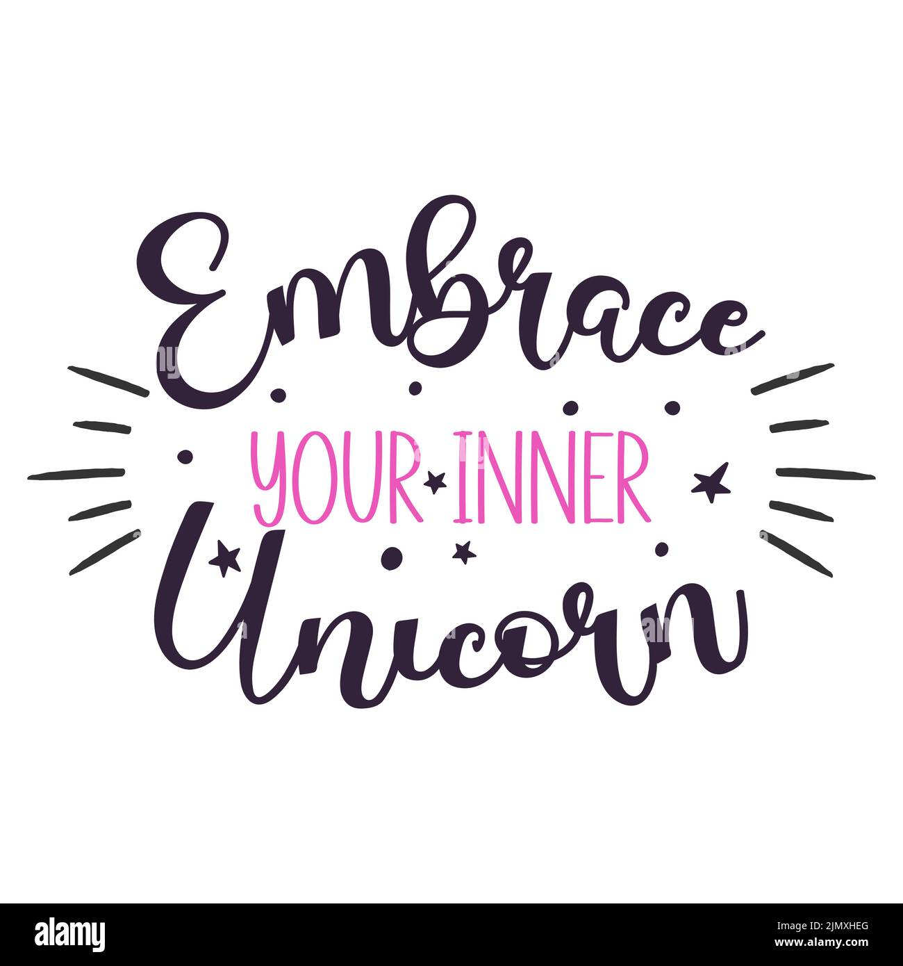 Embrace your inner unicorn quote Stock Vector Image & Art - Alamy