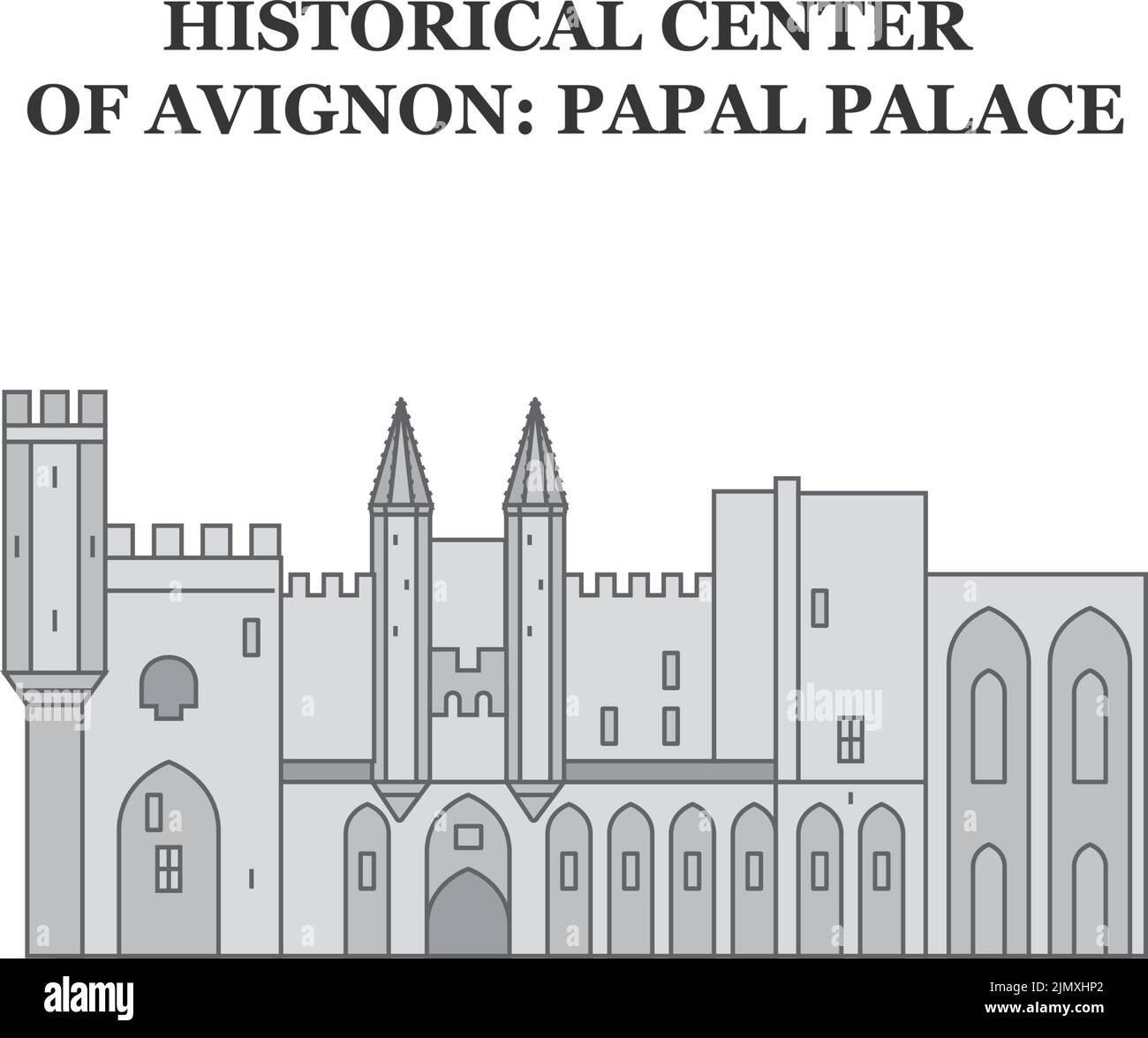 France, Avignon Landmark city skyline isolated vector illustration ...