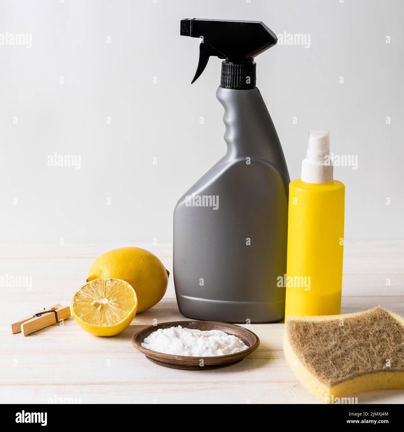 Using lemons organic cleaning house products Stock Photo - Alamy