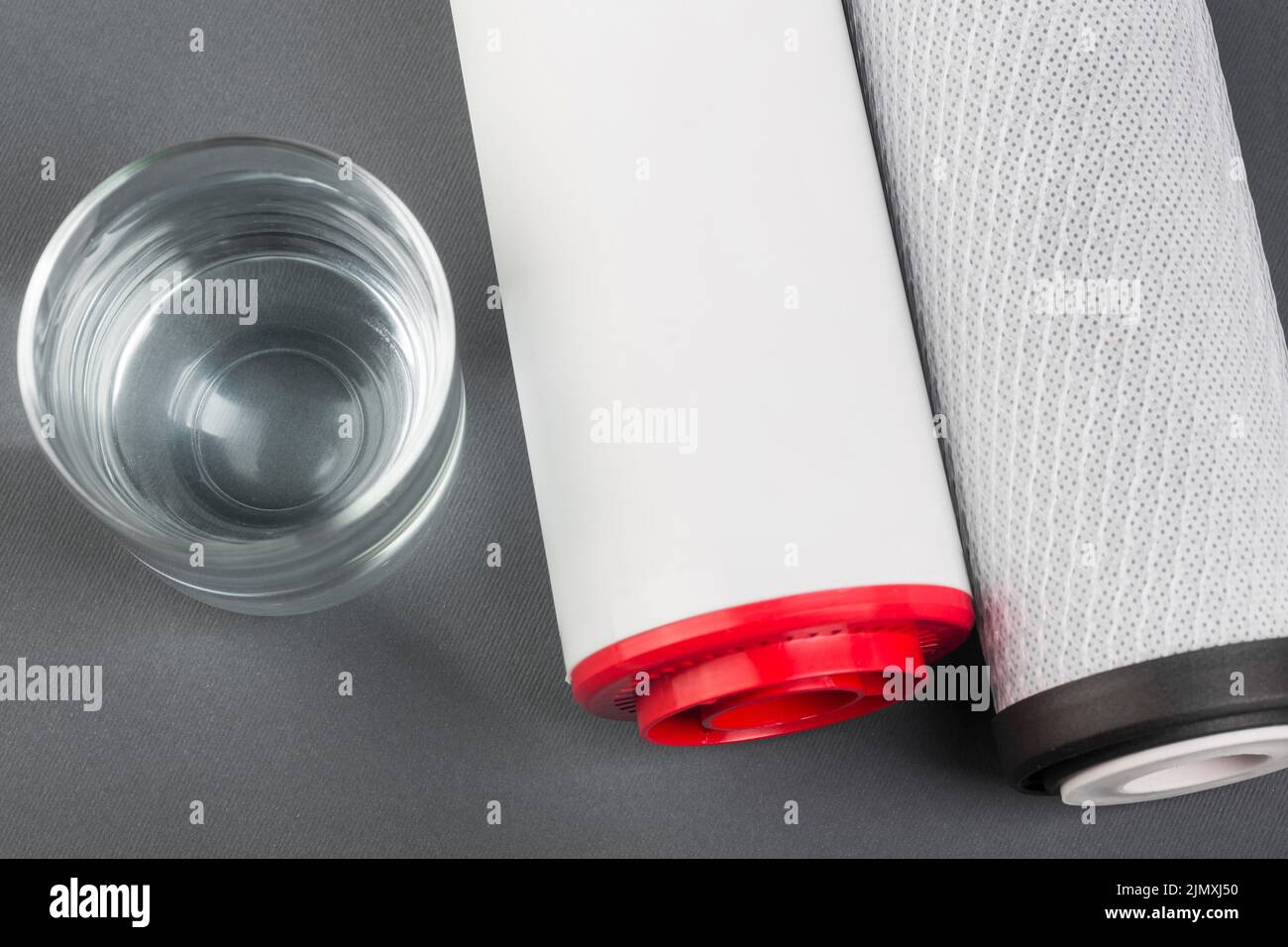 Water filters glass water top view Stock Photo - Alamy