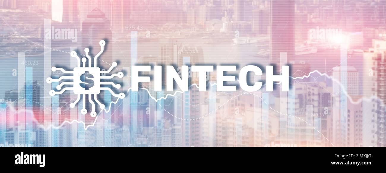 Financial technology concept. Fintech on modern citybackground Stock ...