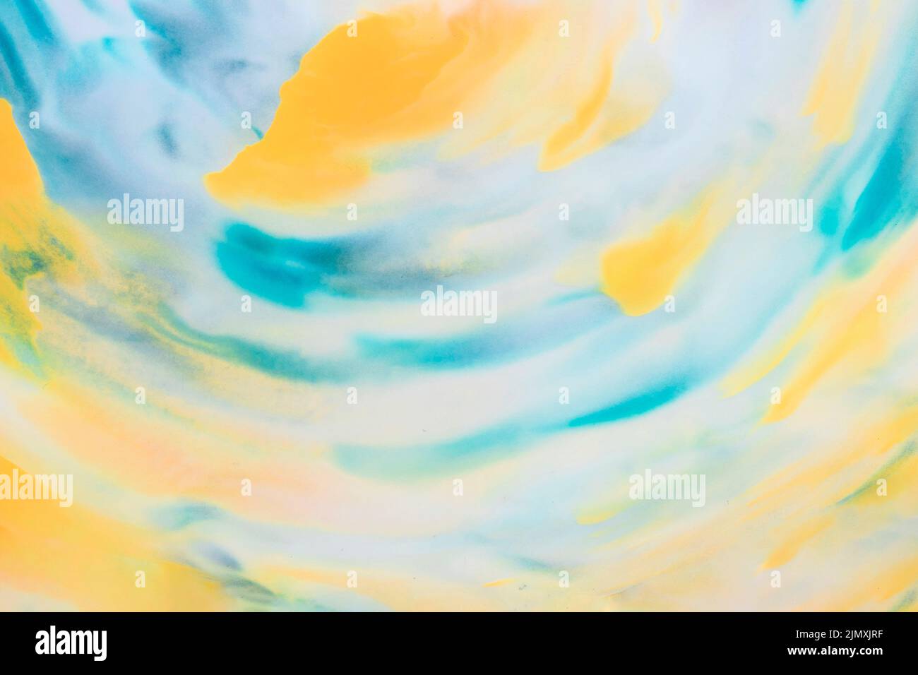 Yellow turquoise ink stain design texture backdrop Stock Photo - Alamy