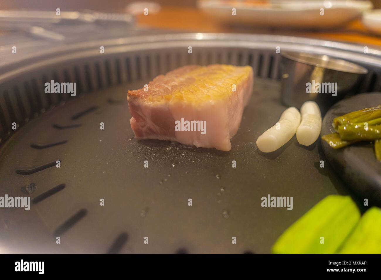 Korean grill pork belly BBQ (Samgyeopsal Gui) - trendy Korean barbecue ...