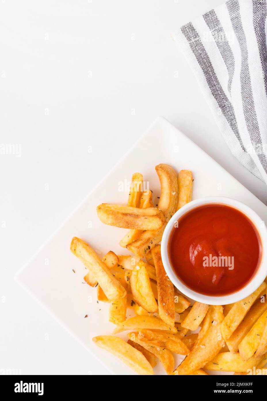 Top view plate french fries hi-res stock photography and images - Alamy