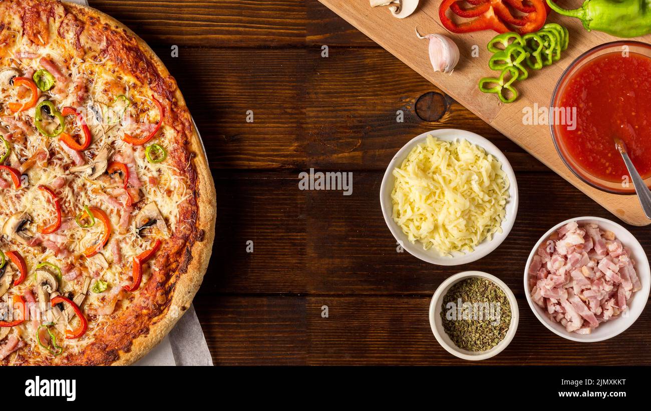 Top view pizza hi-res stock photography and images - Alamy